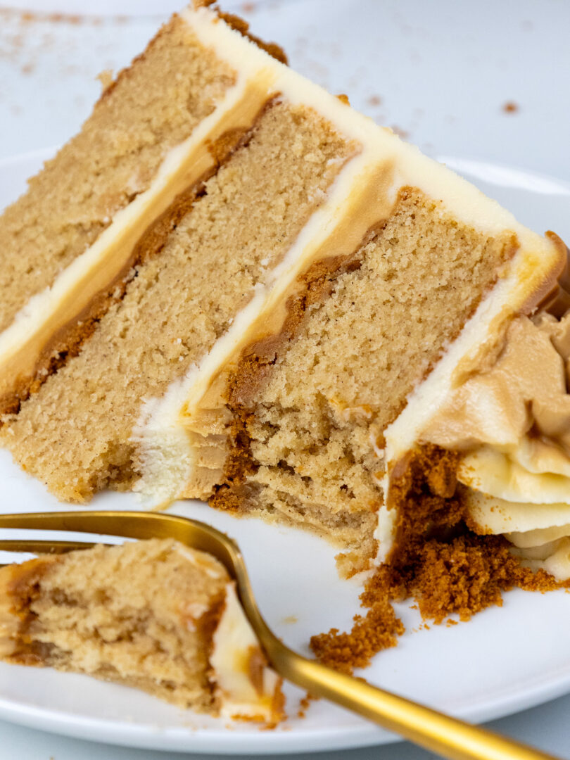 Biscoff Cake Recipe with Gooey Cookie Butter Filling