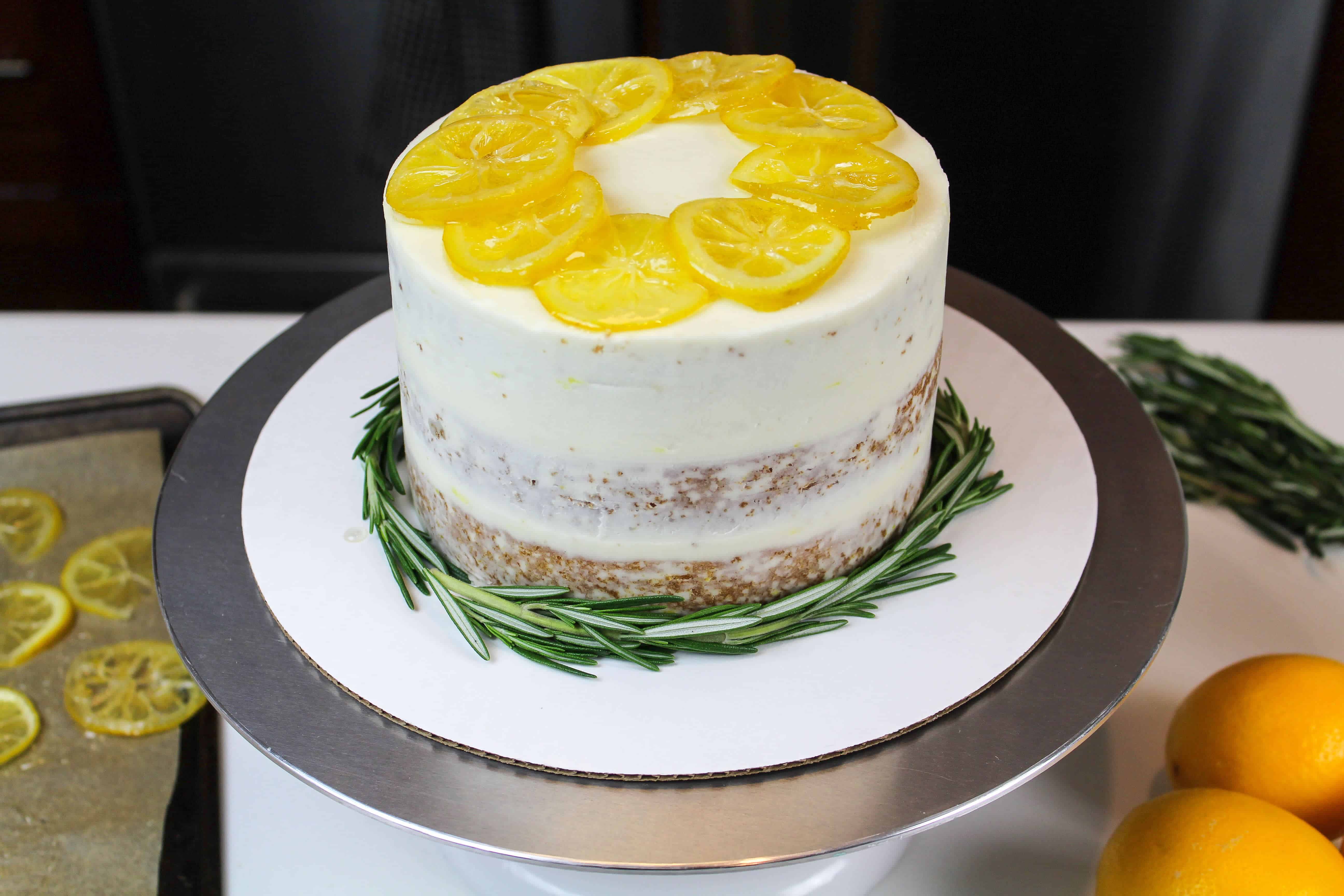 Olive Oil Cake with Lemon Cream Cheese Frosting - Chelsweets