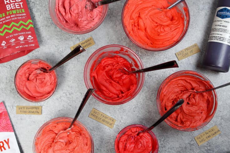 Bright Red Buttercream Frosting (No Bitter Taste!)