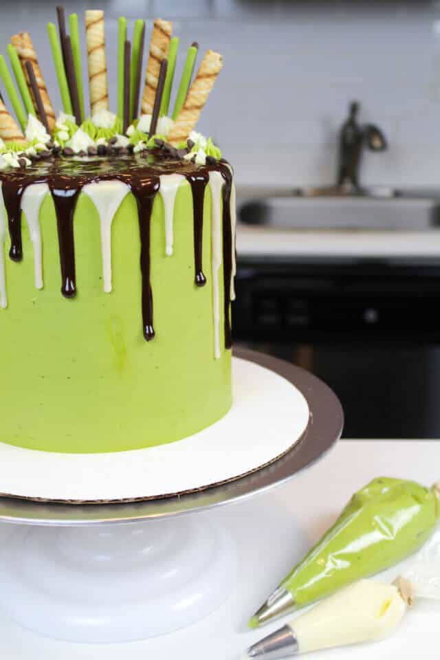 Matcha Drip Cake With Matcha Buttercream Frosting