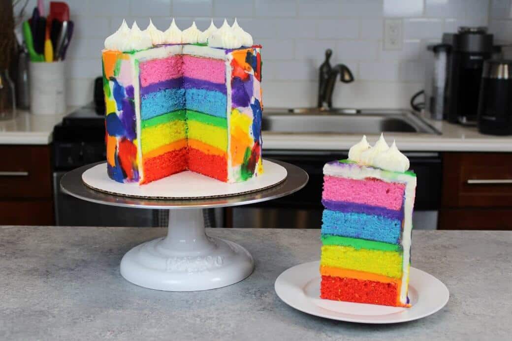 How To Make Perfect Rainbow Cake Layers - Chelsweets