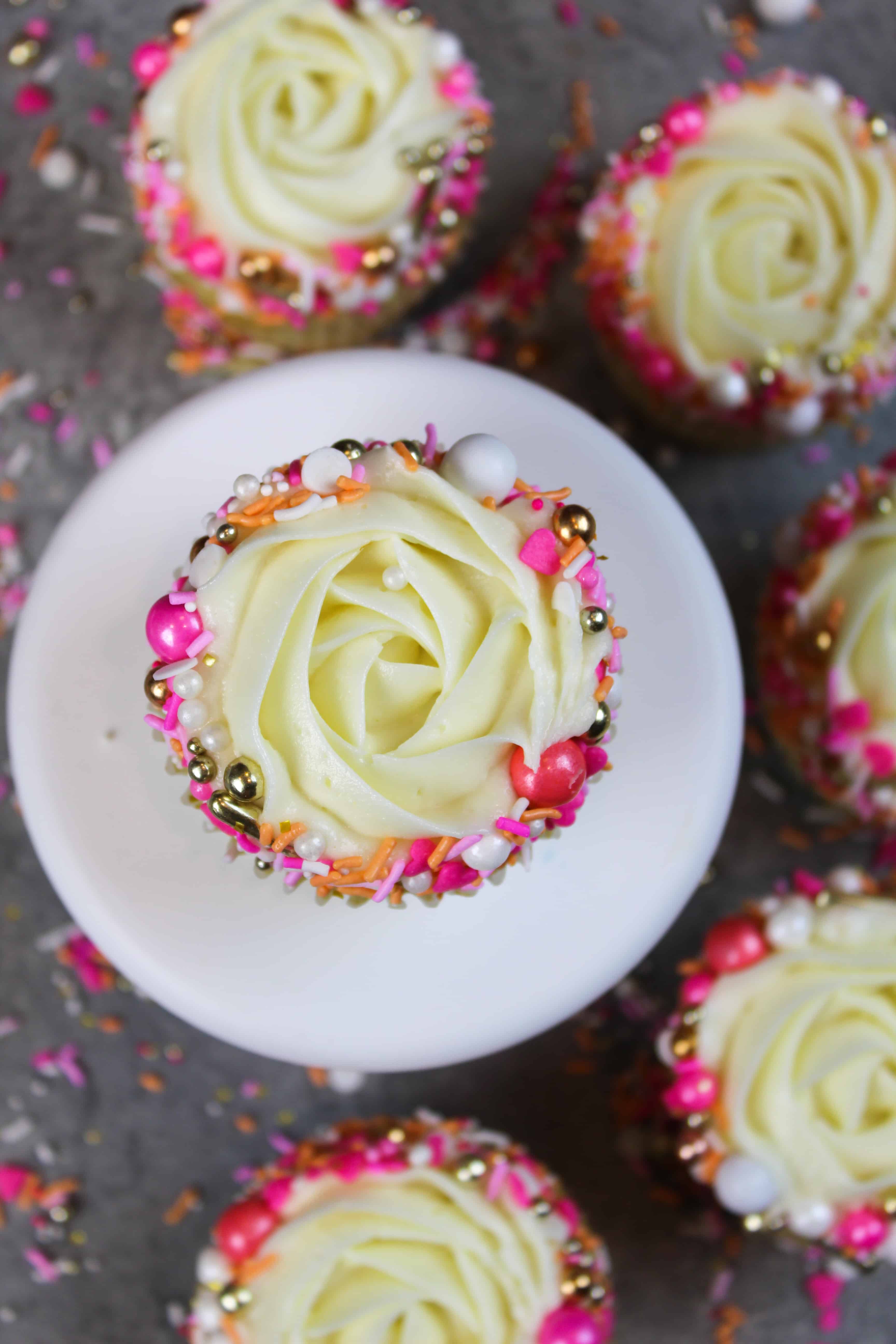 Rose Water Cupcakes with Rose Water Buttercream - Chelsweets