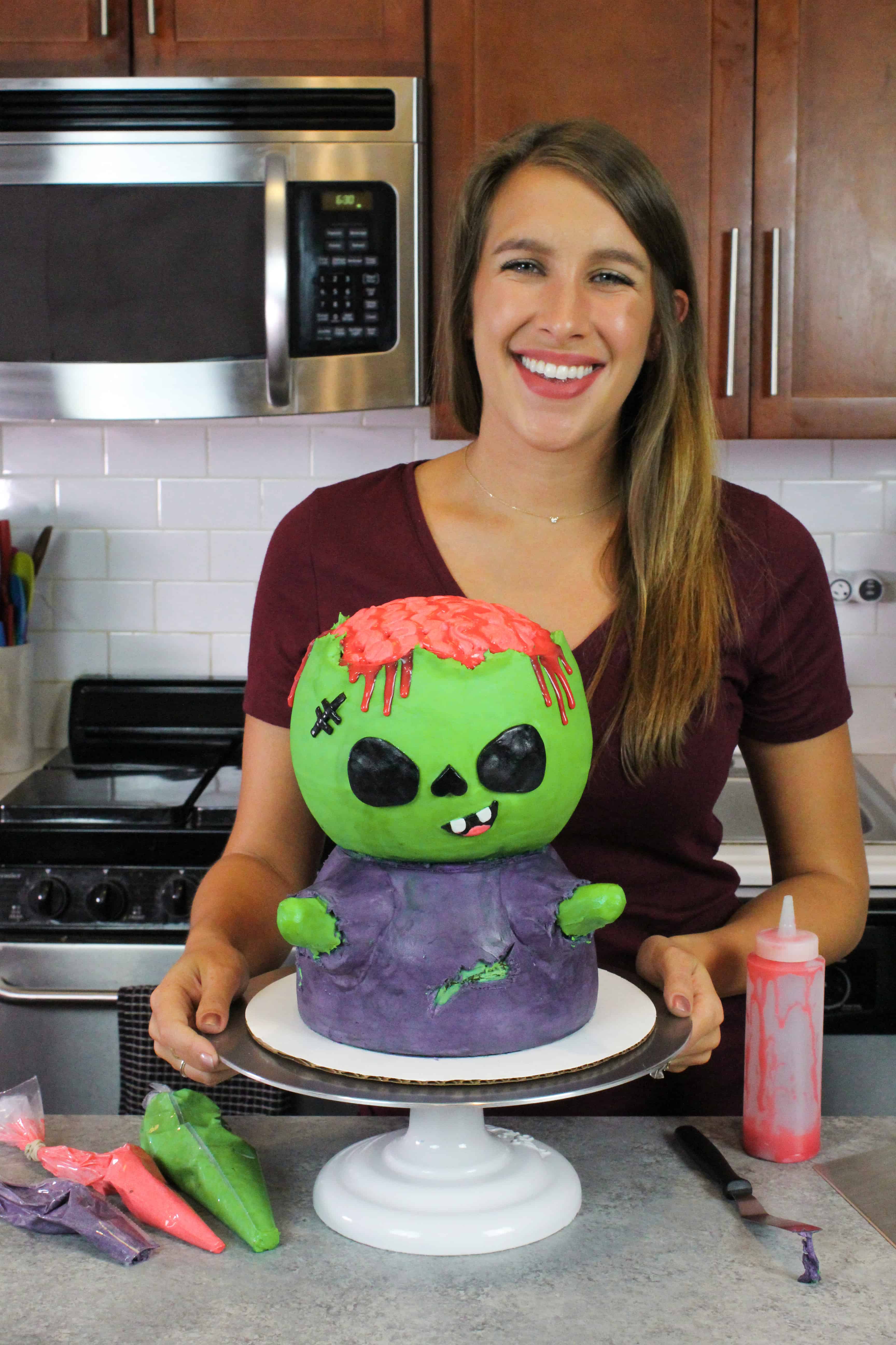 Zombie Cake - Green Velvet Cake w/ Homemade Buttercream