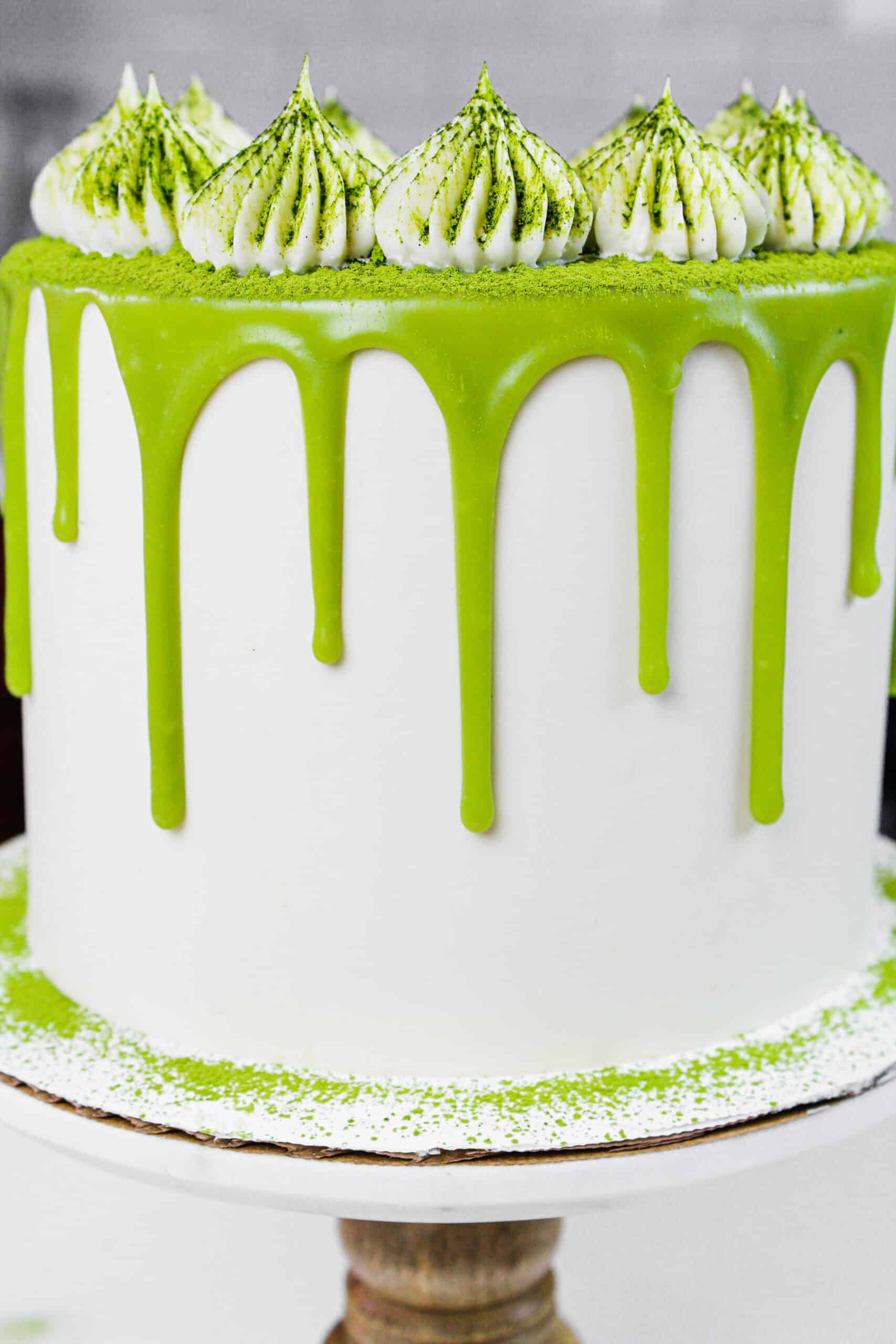 Matcha Cake - Tender Matcha Cake Layers Frosted w/ Fluffy Buttercream