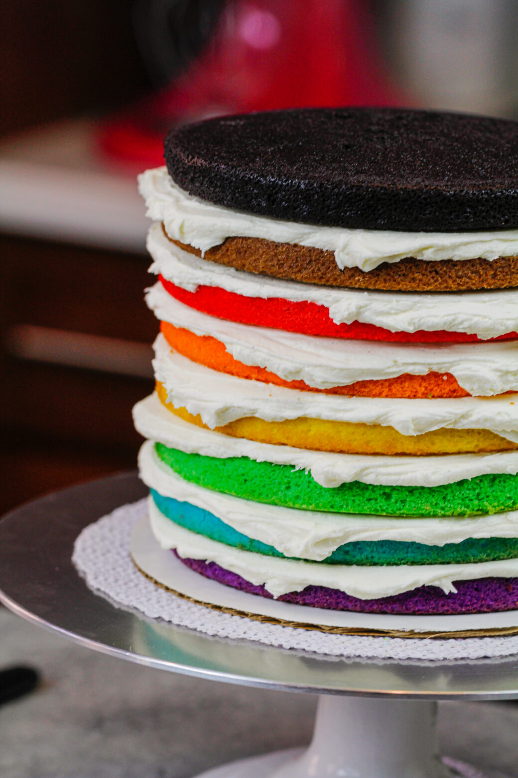 How To Make Perfect Rainbow Cake Layers - Chelsweets