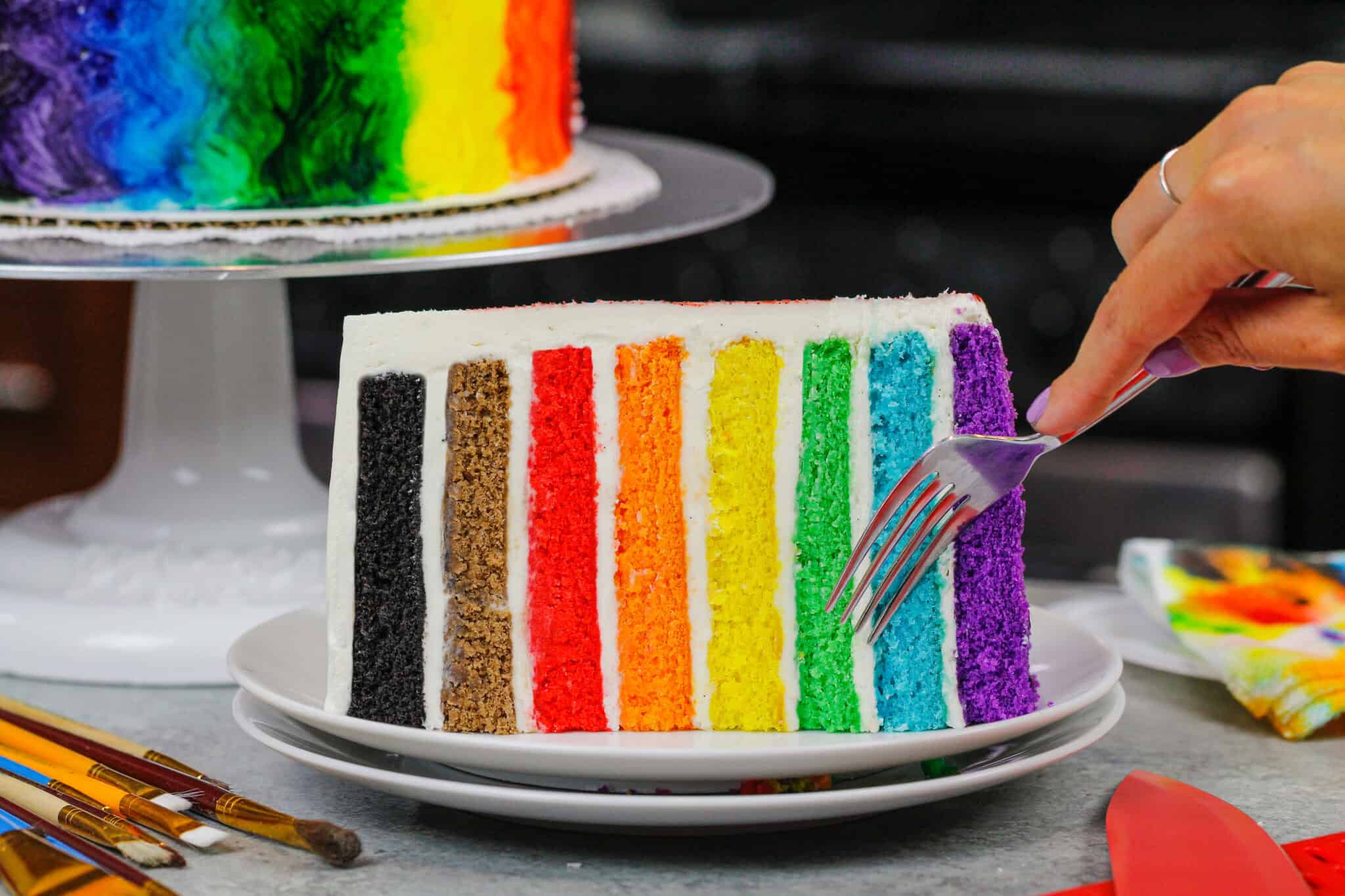 Pride Cake Recipe - Rainbow Layer Cake with Fluffy Vanilla Buttercream