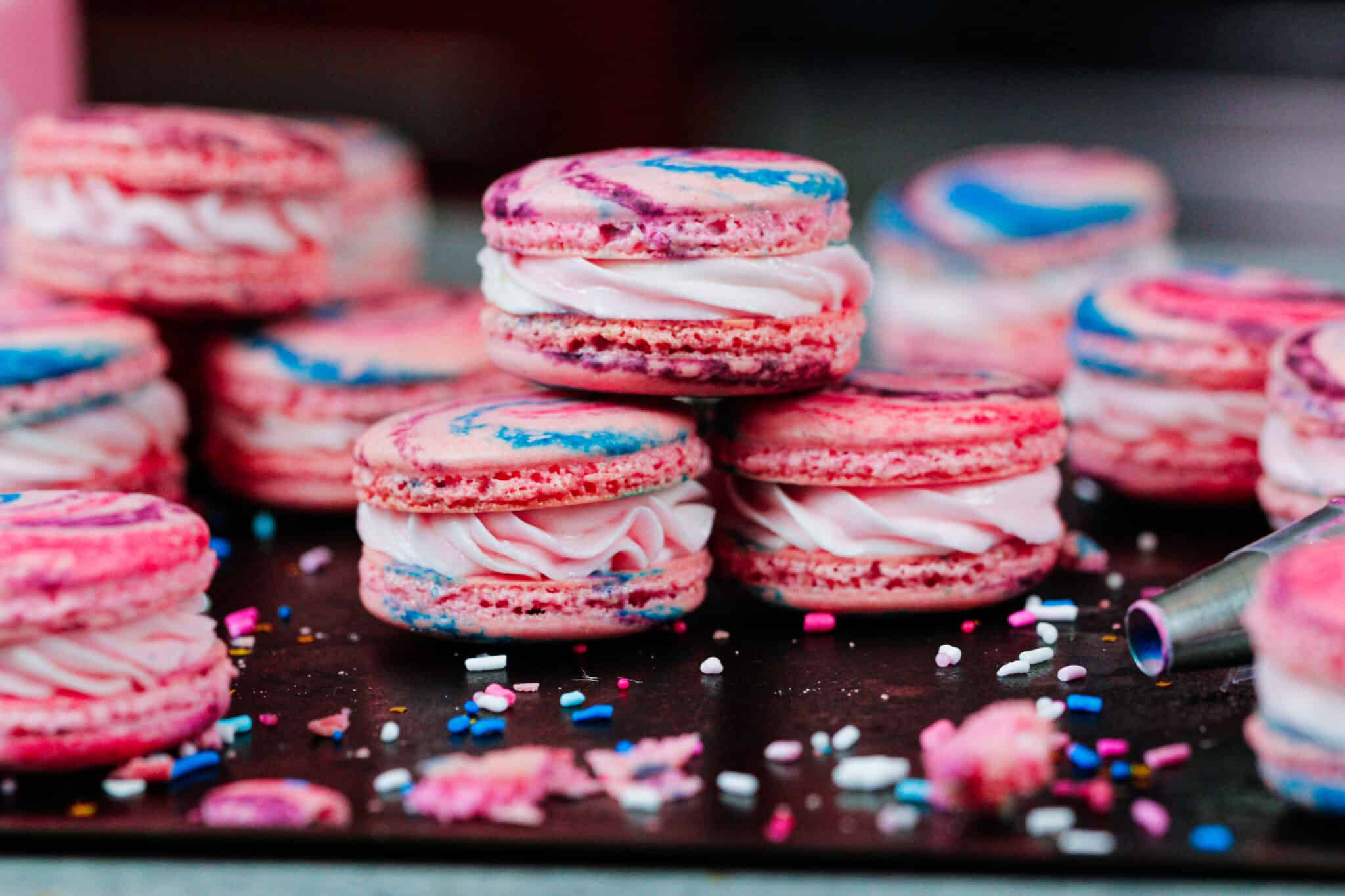 Cotton Candy Macarons: Easy Step by Step Recipe - Chelsweets