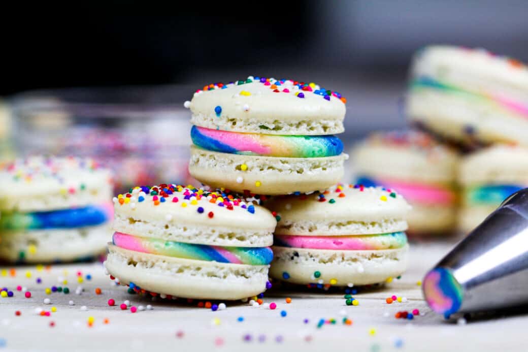 Rainbow Macarons - Step by Step Recipe & Video Tutorial