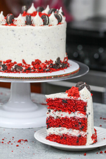 Red Velvet Oreo Cake Recipe with Oreo Cream Cheese Frosting