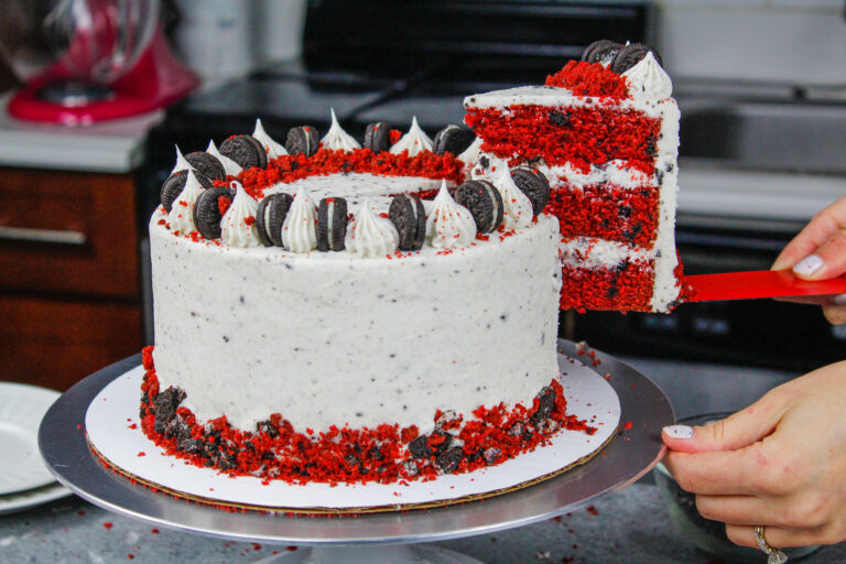 Red Velvet Oreo Cake Recipe with Oreo Cream Cheese Frosting