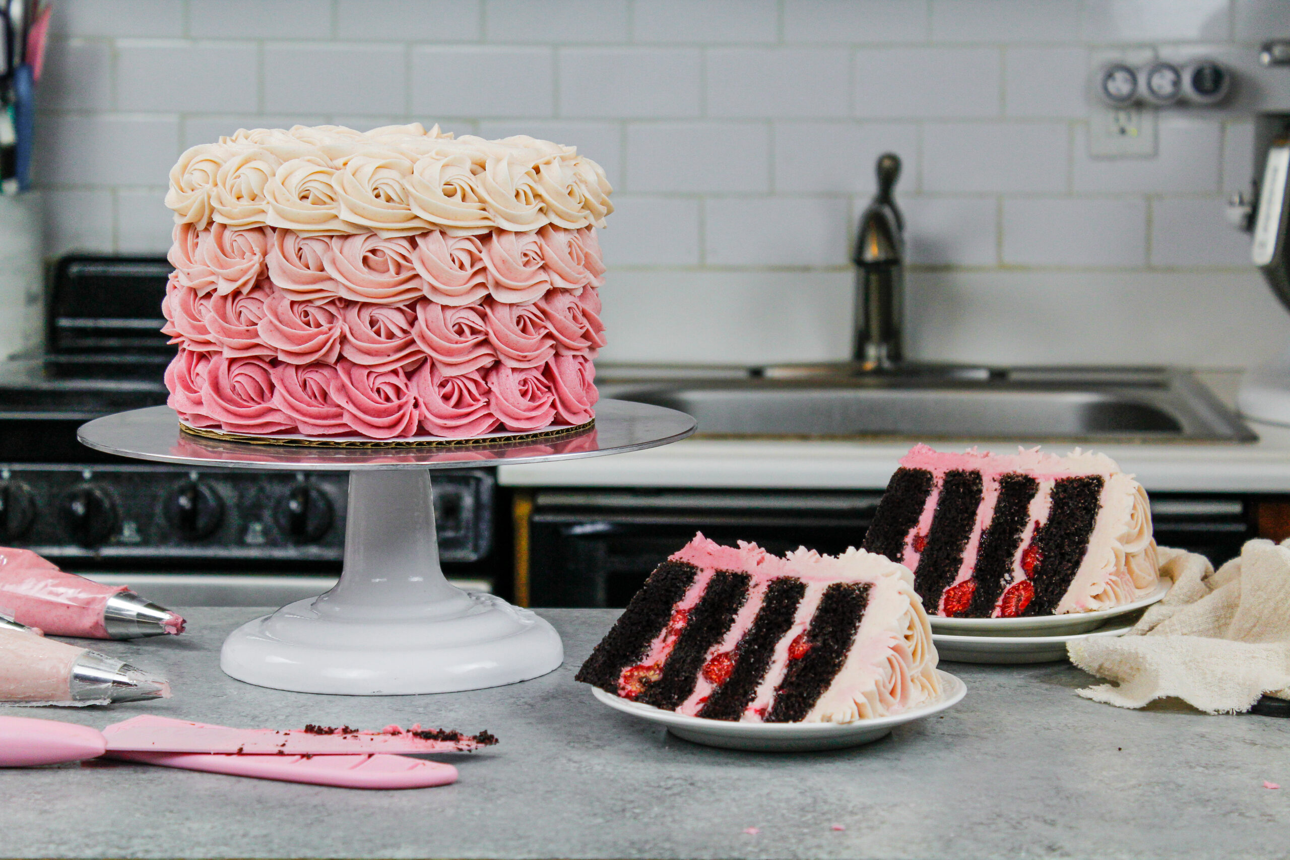 Ombre Rosette Cake: Easy Recipe with Step-by-Step Video Tutorial