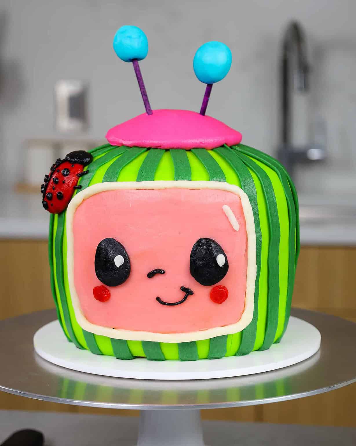 Cocomelon Cake: Easy Buttercream Birthday Cake Tutorial