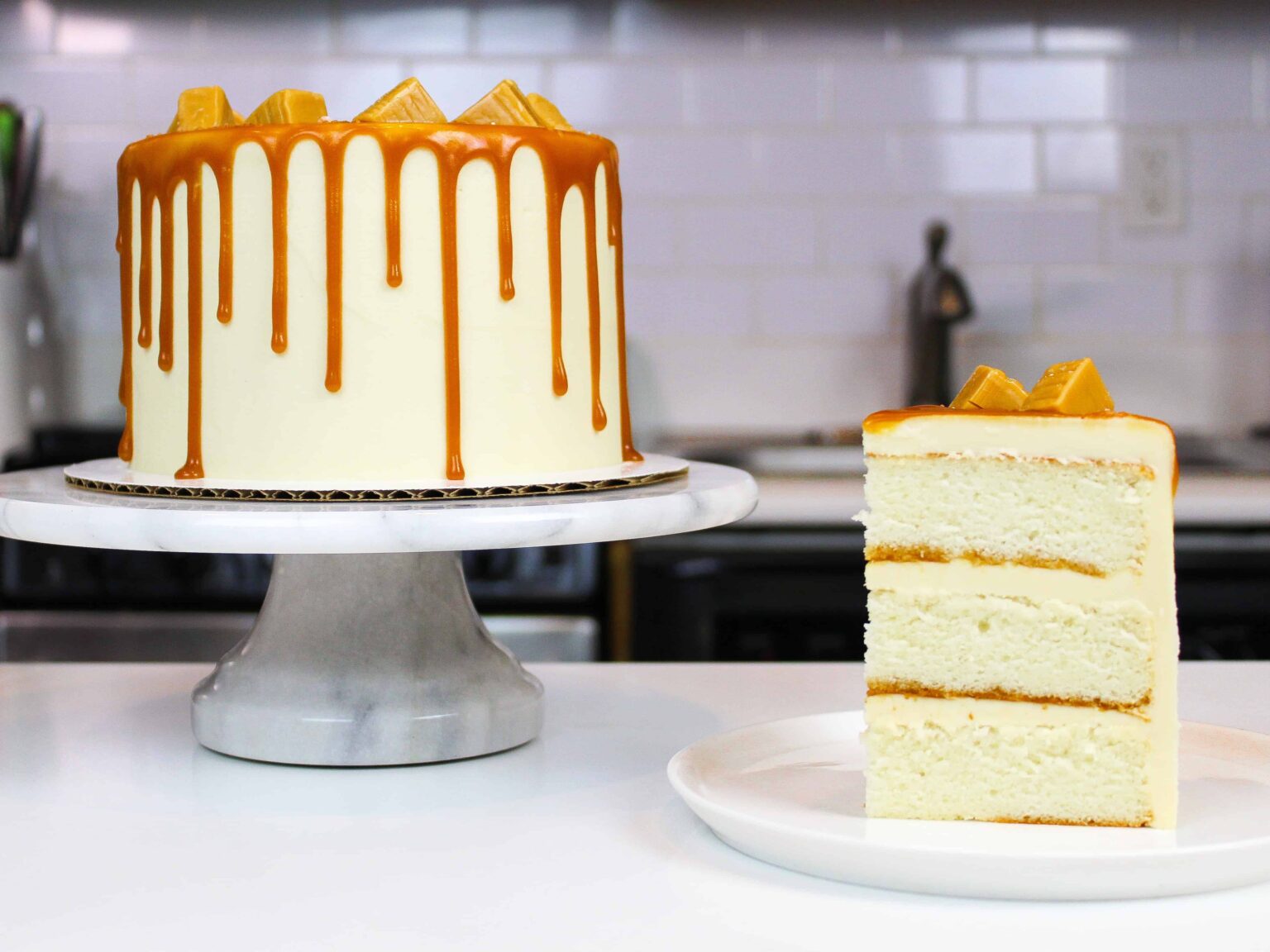 Caramel Drip Cake with Homemade Caramel Buttercream