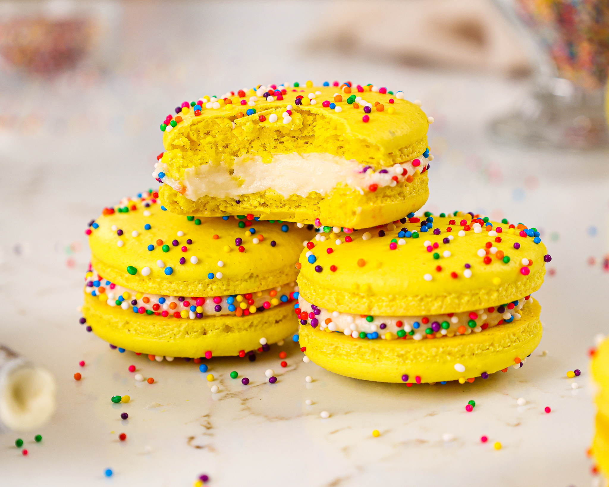 Funfetti Macarons - Step by Step Recipe & Video Tutorial