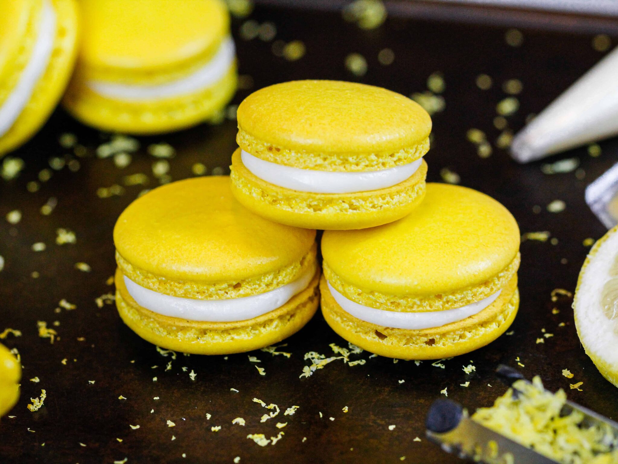 Lemon Macarons: Easy Step by Step Recipe - Chelsweets