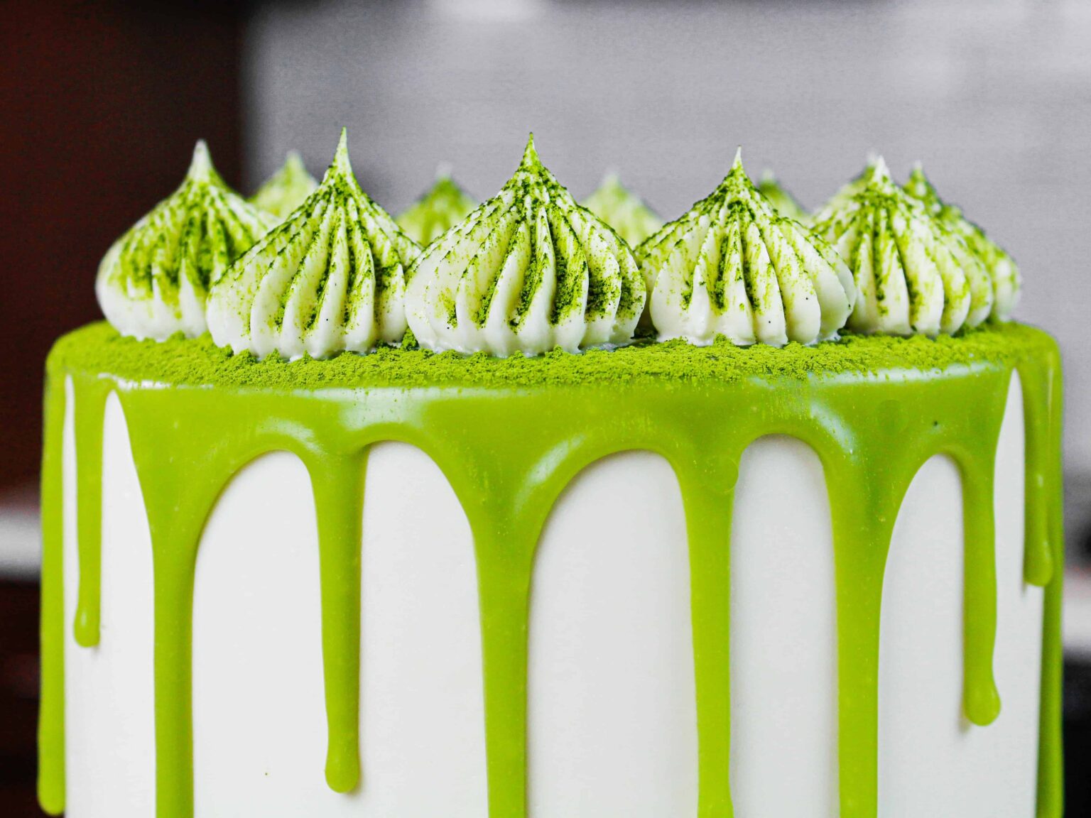 Matcha Cake - Tender Matcha Cake Layers Frosted w/ Fluffy Buttercream