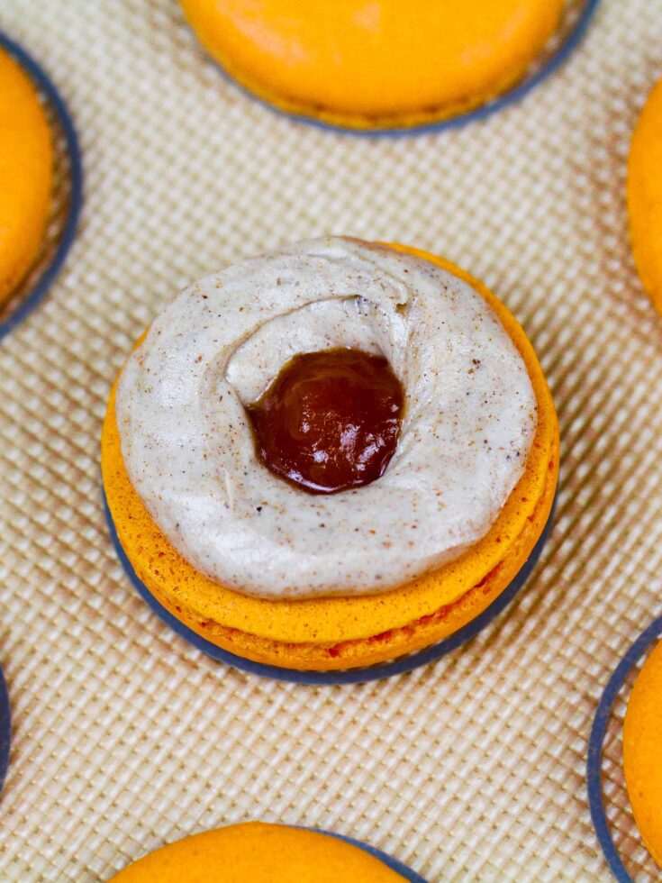 Pumpkin Macarons with Spiced Buttercream - Chelsweets