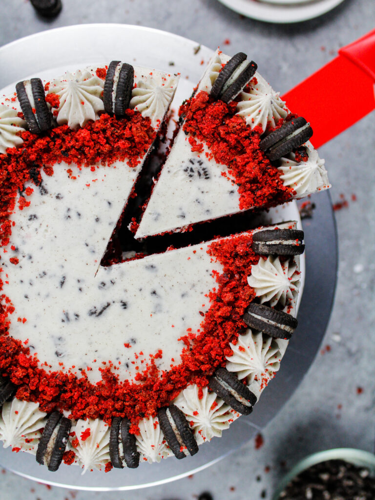 Red Velvet Oreo Cake Recipe with Oreo Cream Cheese Frosting
