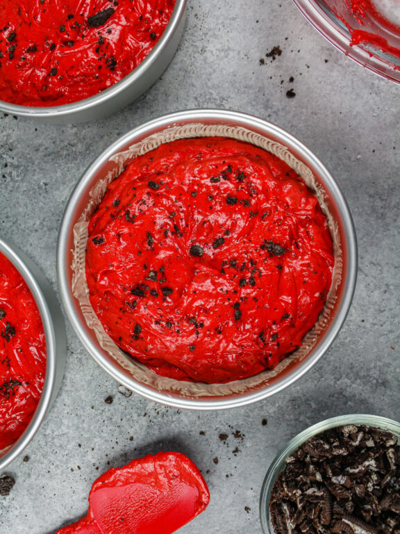 Red Velvet Oreo Cake Recipe with Oreo Cream Cheese Frosting