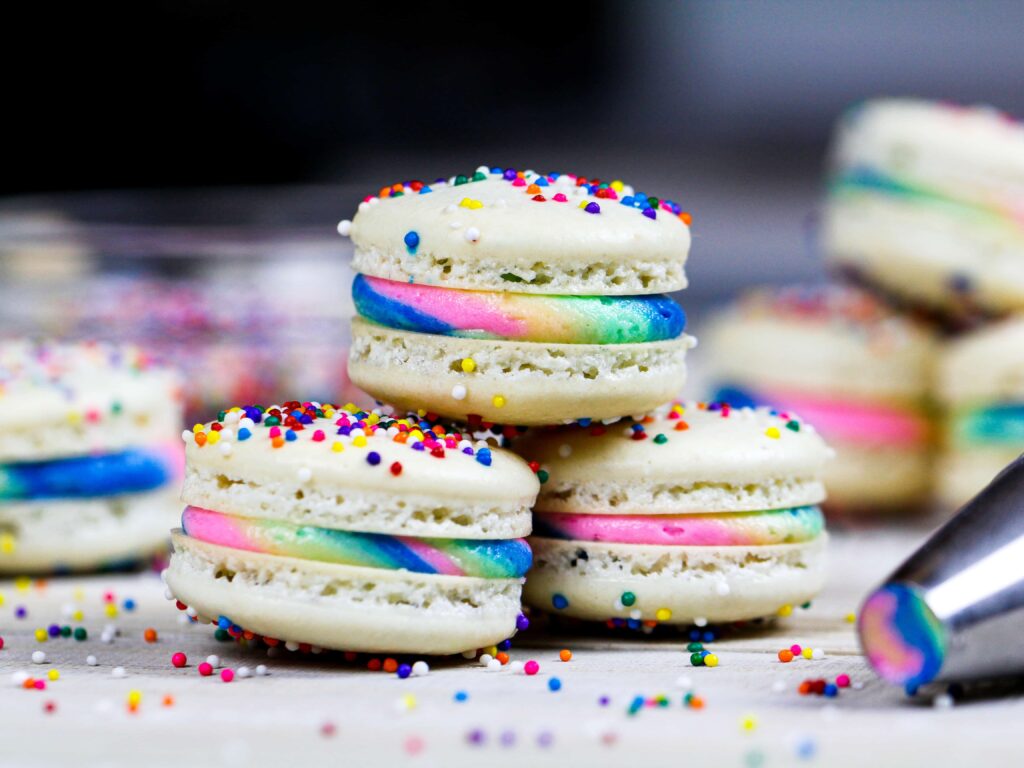 Rainbow Macarons - Step by Step Recipe & Video Tutorial