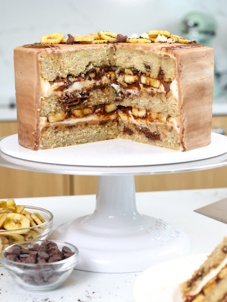 Banana Nutella Cake: Moist Cake Layers Swirled with Nutella