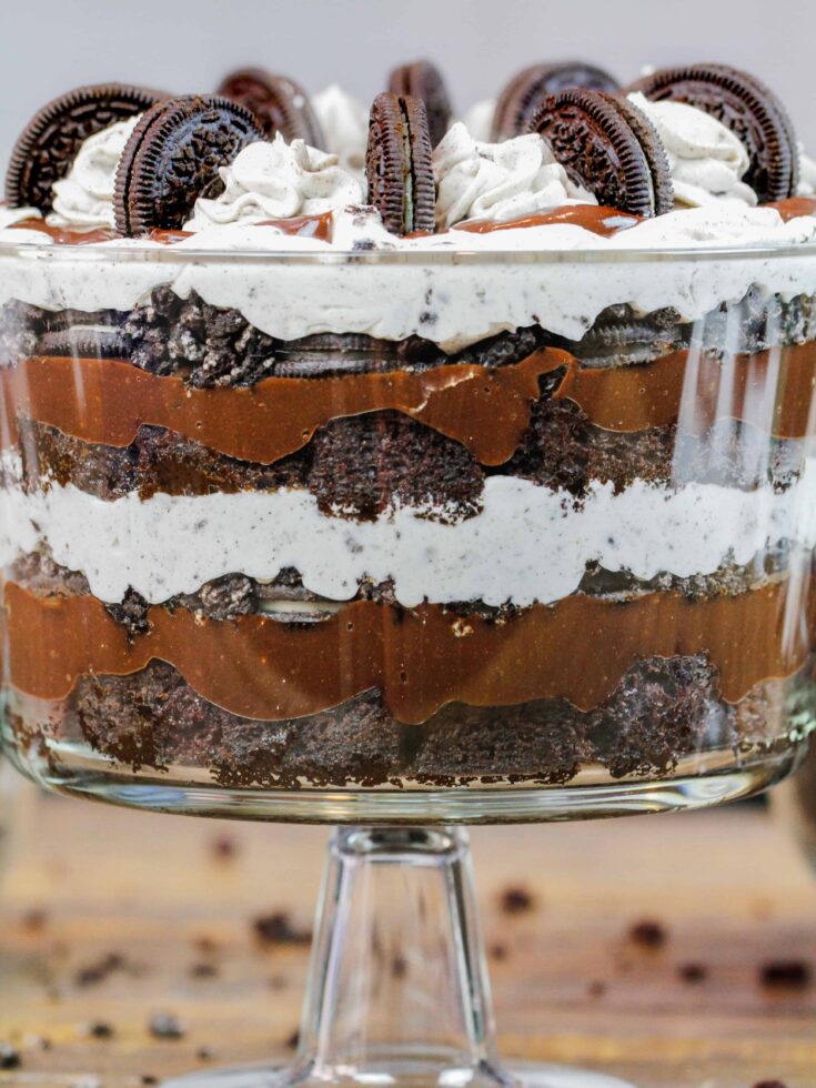 Oreo Trifle - Layers of Fluffy Chocolate Cake, Whipped Cream & Oreos