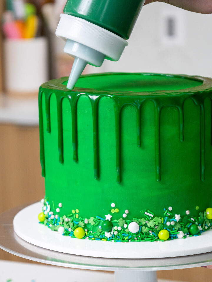 Green Drip Cake Recipe & Tutorial - Chelsweets