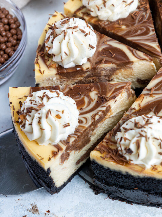 Marbled Cheesecake: Swirled Chocolate & Vanilla Cheesecake
