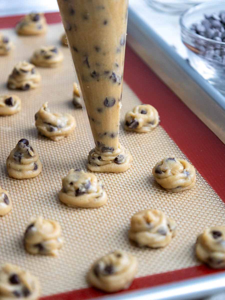 Easy Mini Chocolate Chip Cookies (No Chill Dough!)