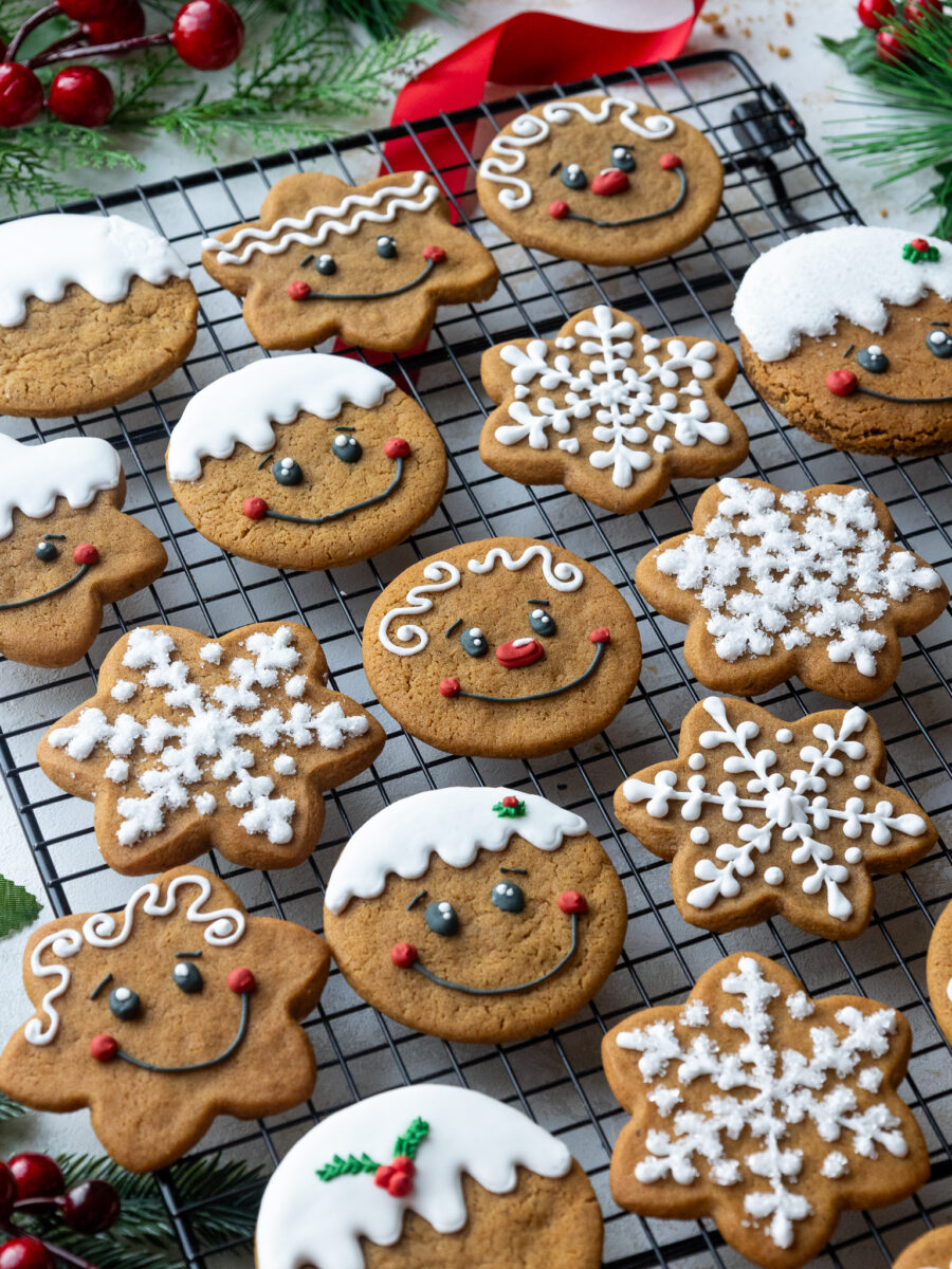 Soft & Chewy Gingerbread Cookies with Royal Icing
