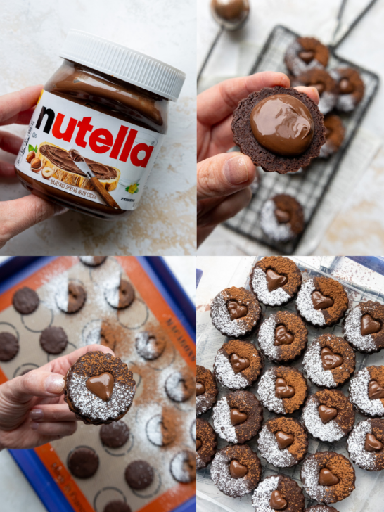 Chocolate Linzer Cookies with Gooey Nutella Filling
