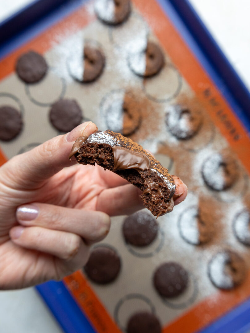Chocolate Linzer Cookies with Gooey Nutella Filling