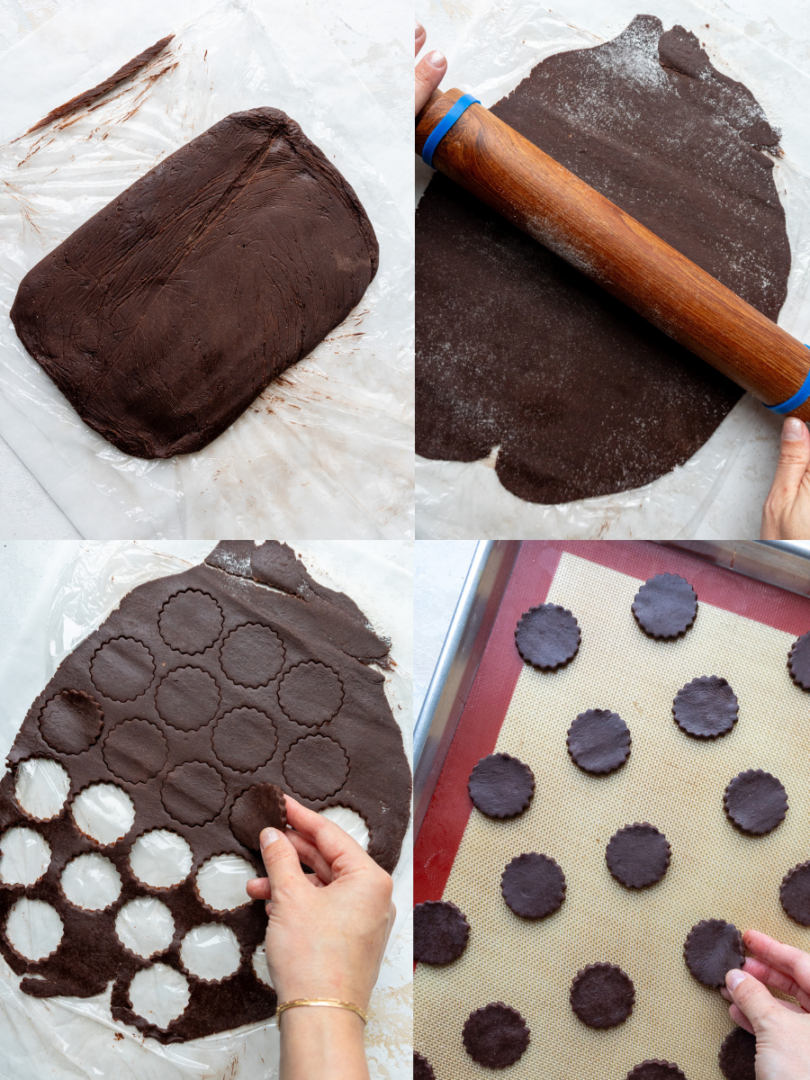 Chocolate Linzer Cookies with Gooey Nutella Filling