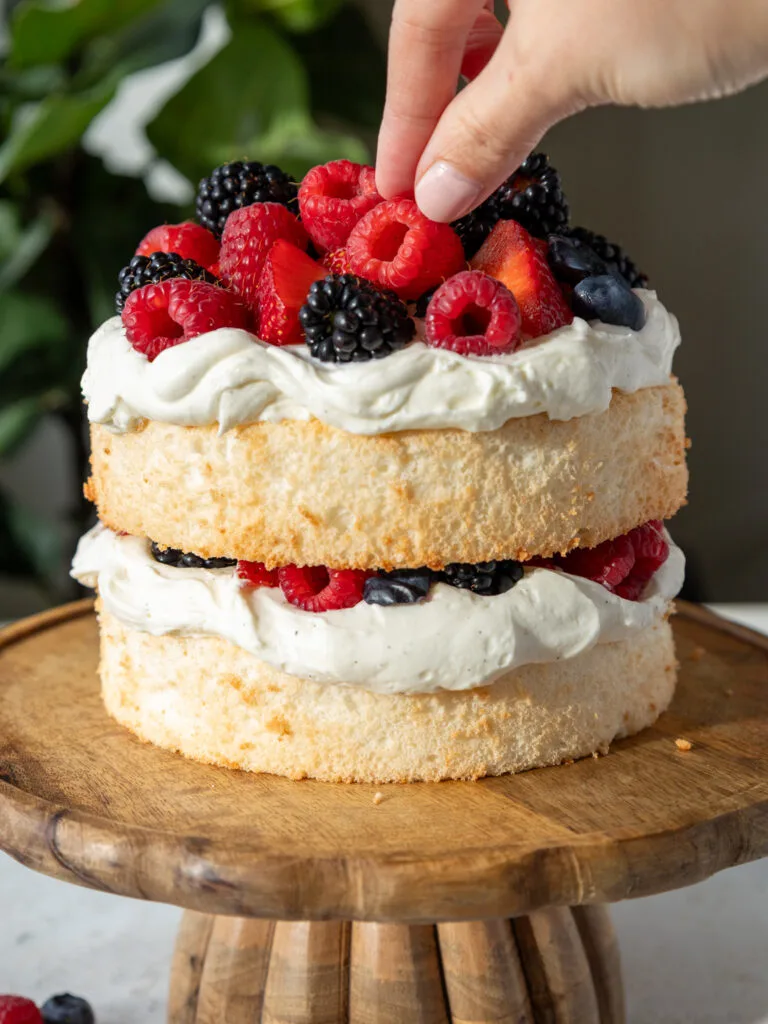 Smash Cake: Angel Food Cake w/ Whipped Cream Frosting