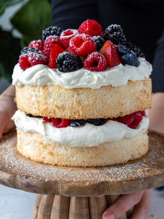 Smash Cake: Angel Food Cake w/ Whipped Cream Frosting
