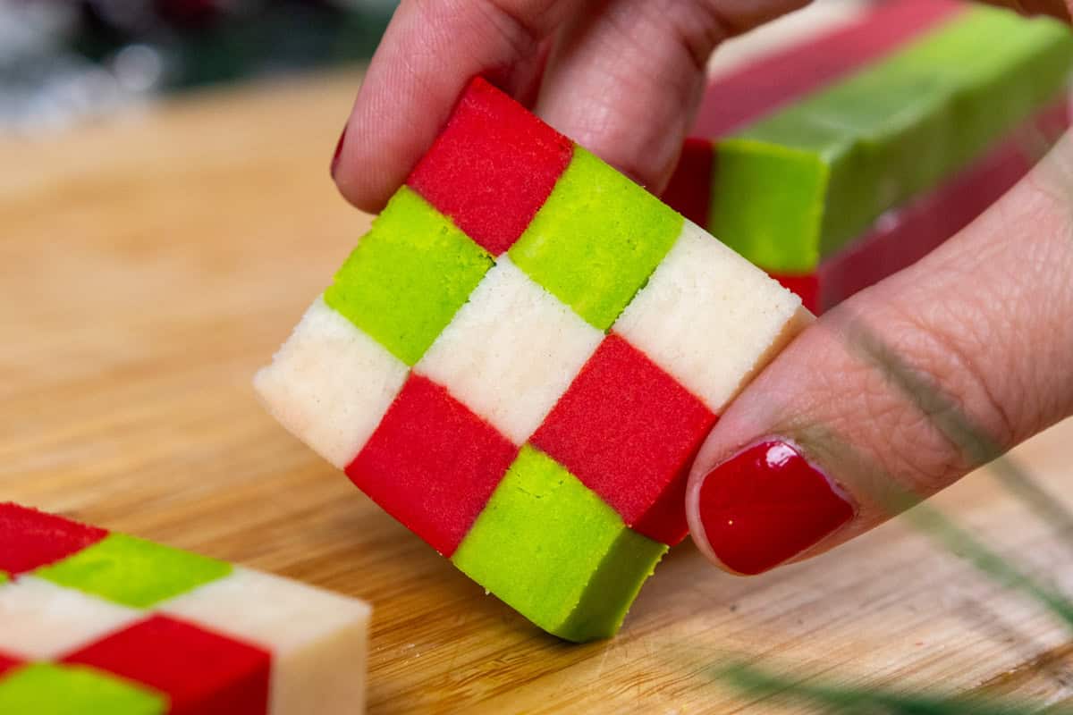 Checkerboard Shortbread Cookies - Chelsweets