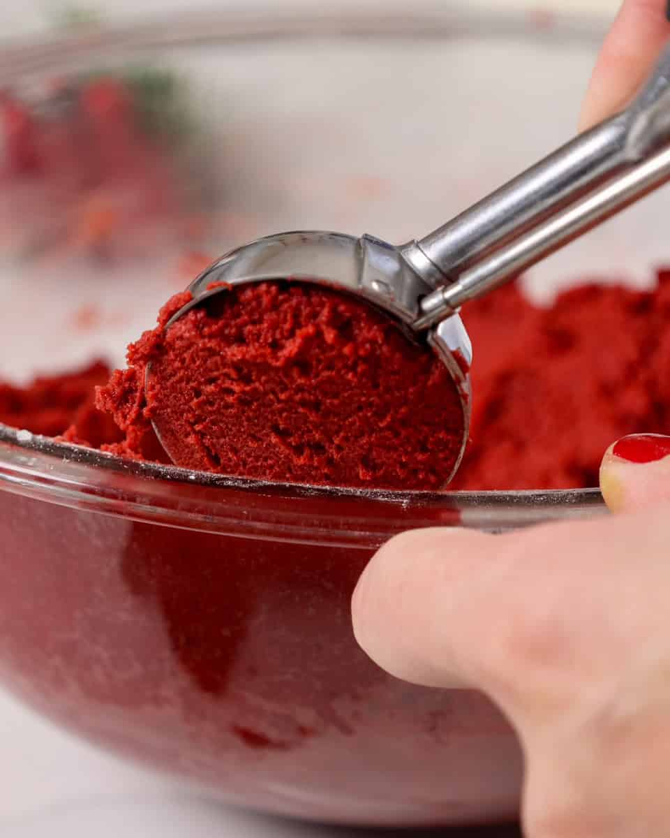 Snow-Capped Red Velvet Sugar Cookies